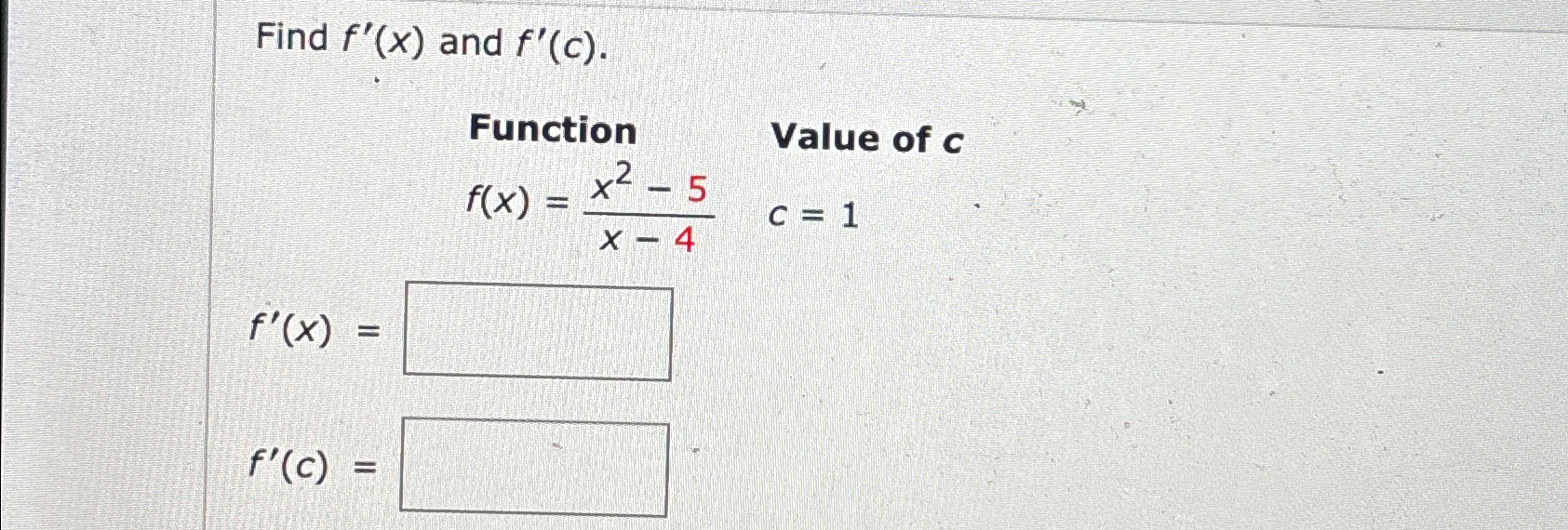Solved Find F X ﻿and F C ﻿function ﻿value