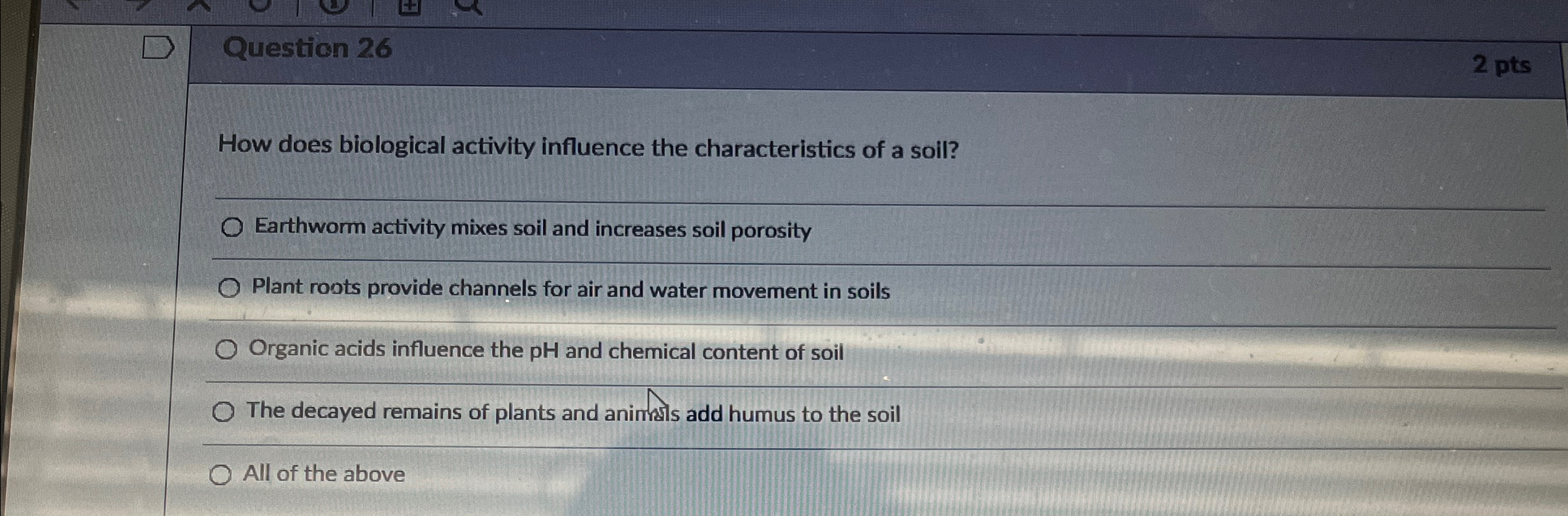 Solved Question 262 ﻿ptsHow does biological activity | Chegg.com