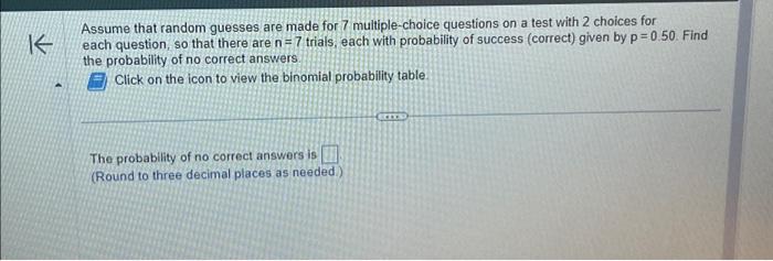 Solved ↑ Assume that random guesses are made for 7 | Chegg.com