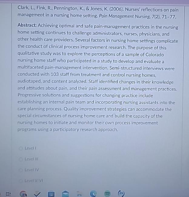 Solved Clark, L., ﻿Fink, R., ﻿Pennington, K., ﻿& Jones, | Chegg.com