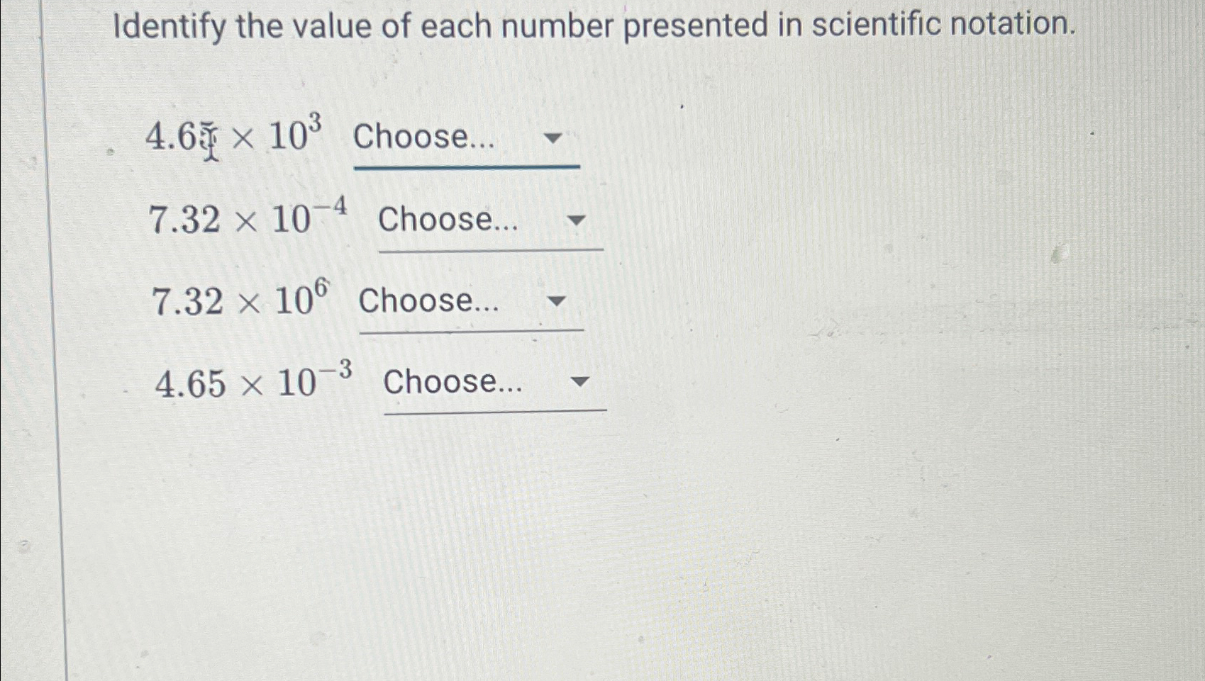 Solved Identify the value of each number presented in | Chegg.com