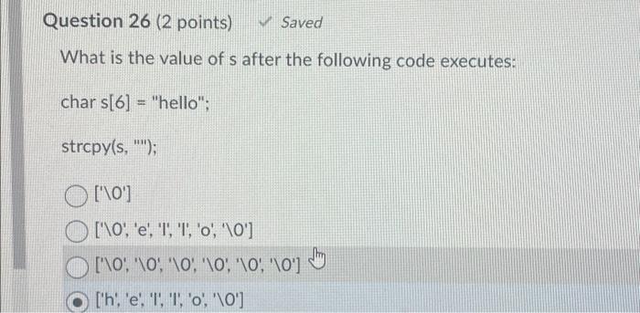 Solved What is the value of s after the following code | Chegg.com