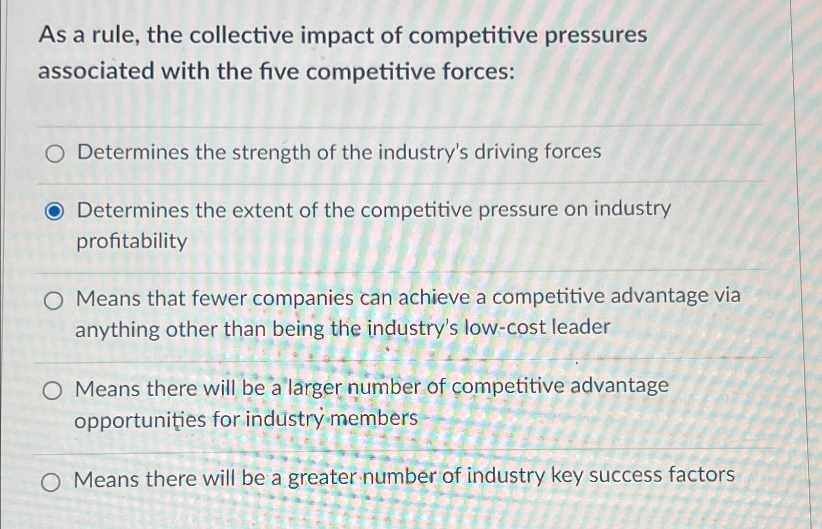 Solved As a rule, the collective impact of competitive | Chegg.com