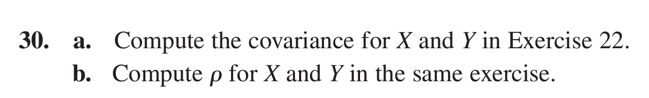 a. ﻿Compute the covariance for x ﻿and Y ﻿in Exercise | Chegg.com