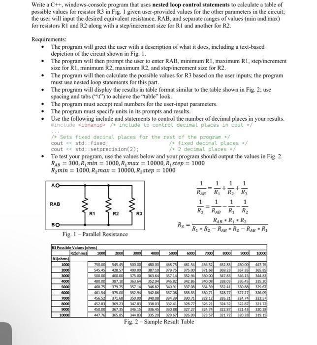 Write a C++, windows-console program that uses nested | Chegg.com