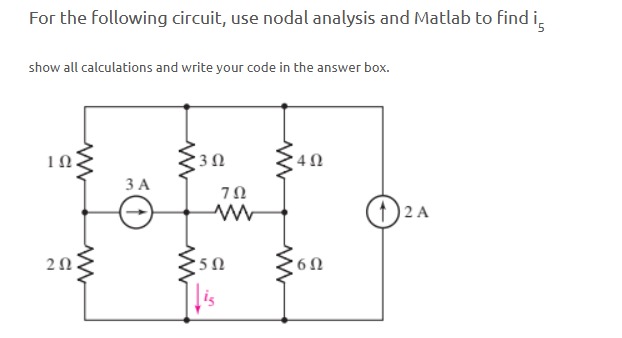 Solved For the following circuit, use nodal analysis and | Chegg.com