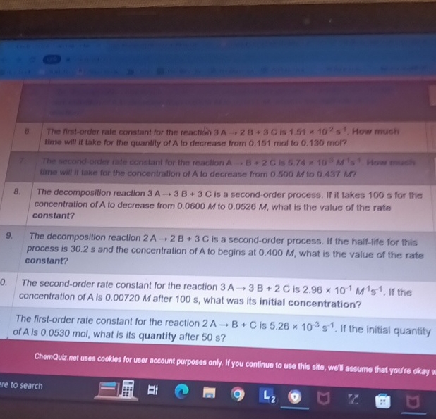 Solved The first-order rate constant for the reaction | Chegg.com