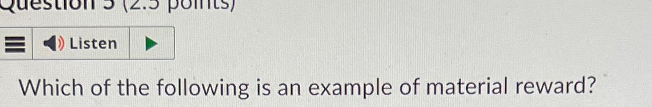 Solved Which of the following is an example of material | Chegg.com