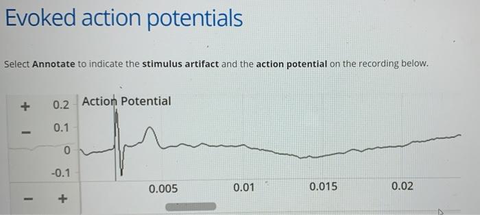 Solved Evoked action potentials Select Annotate to indicate | Chegg.com