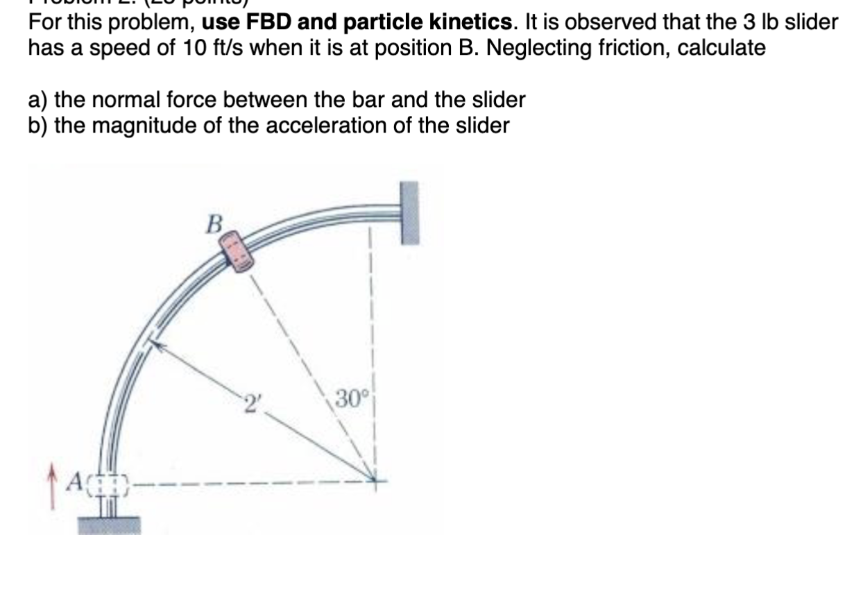 Solved For this problem, use FBD and particle kinetics. It | Chegg.com