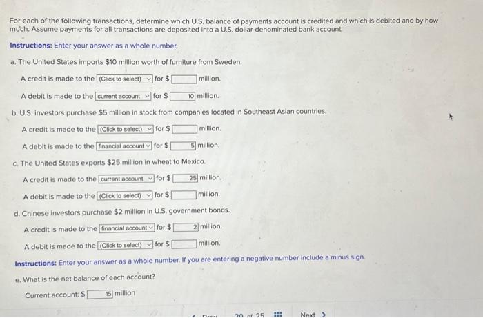 Solved For each of the following transactions, determine | Chegg.com