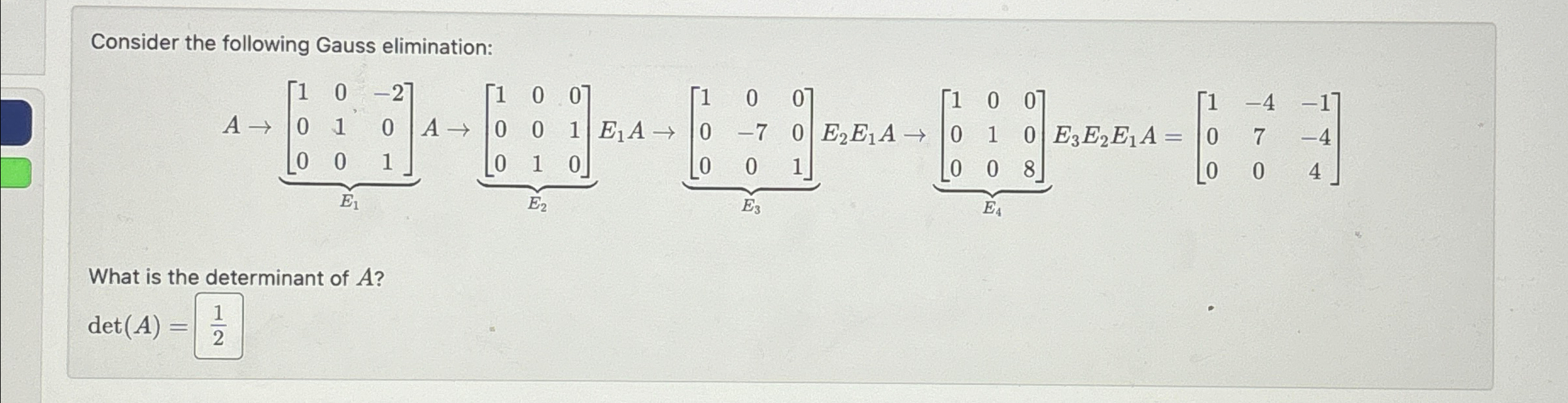 Solved Consider the following Gauss | Chegg.com
