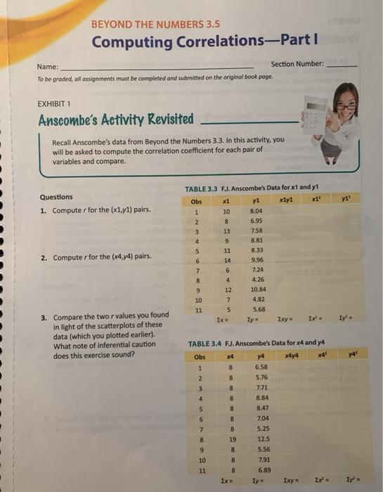 Solved BEYOND THE NUMBERS 3.5 Computing Correlations—Part I | Chegg.com