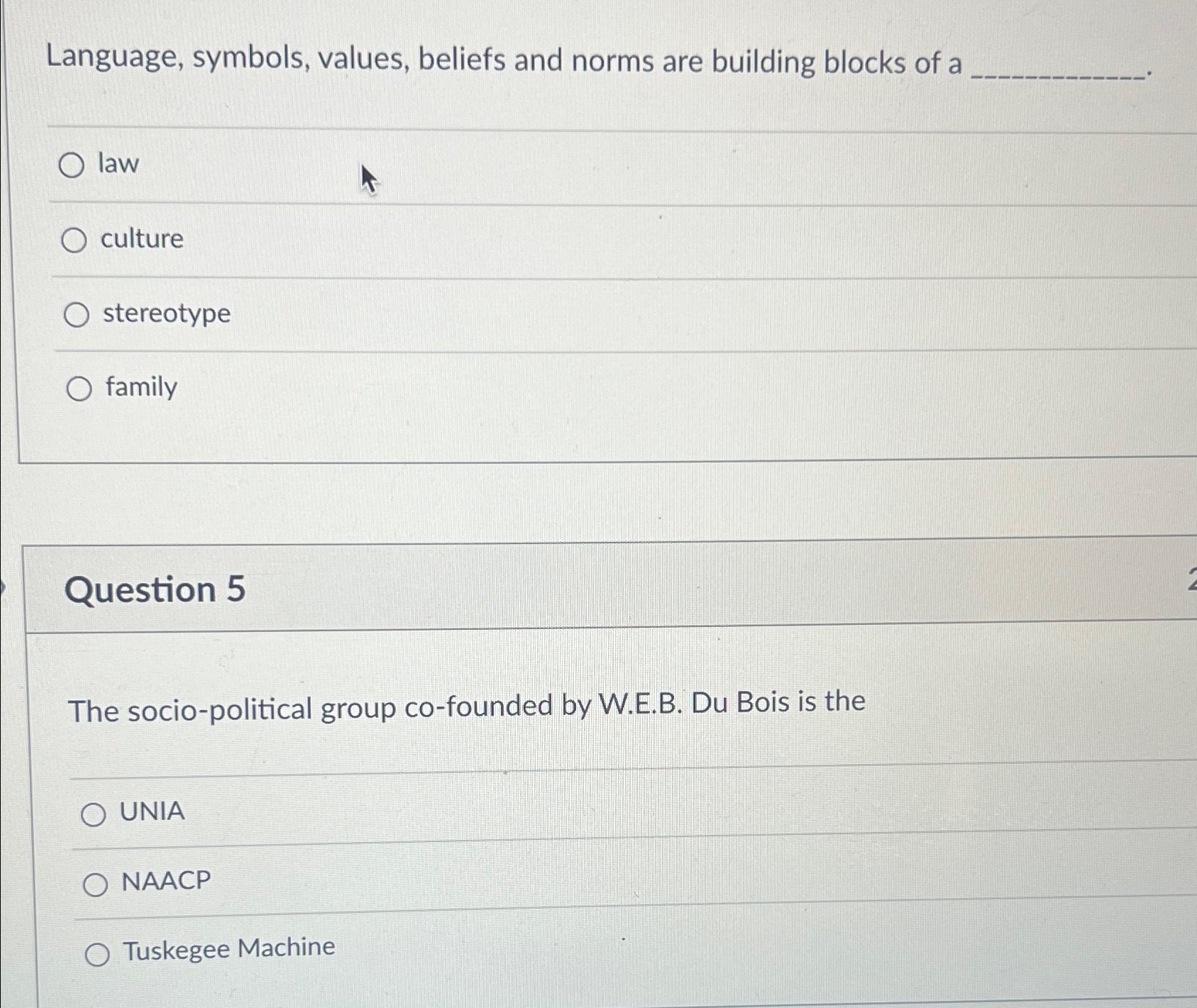 Solved Language, symbols, values, beliefs and norms are | Chegg.com