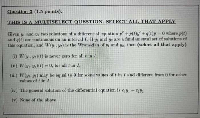 Solved THIS IS A MULTISELECT QUESTION. SELECT ALL THAT APPLY | Chegg.com