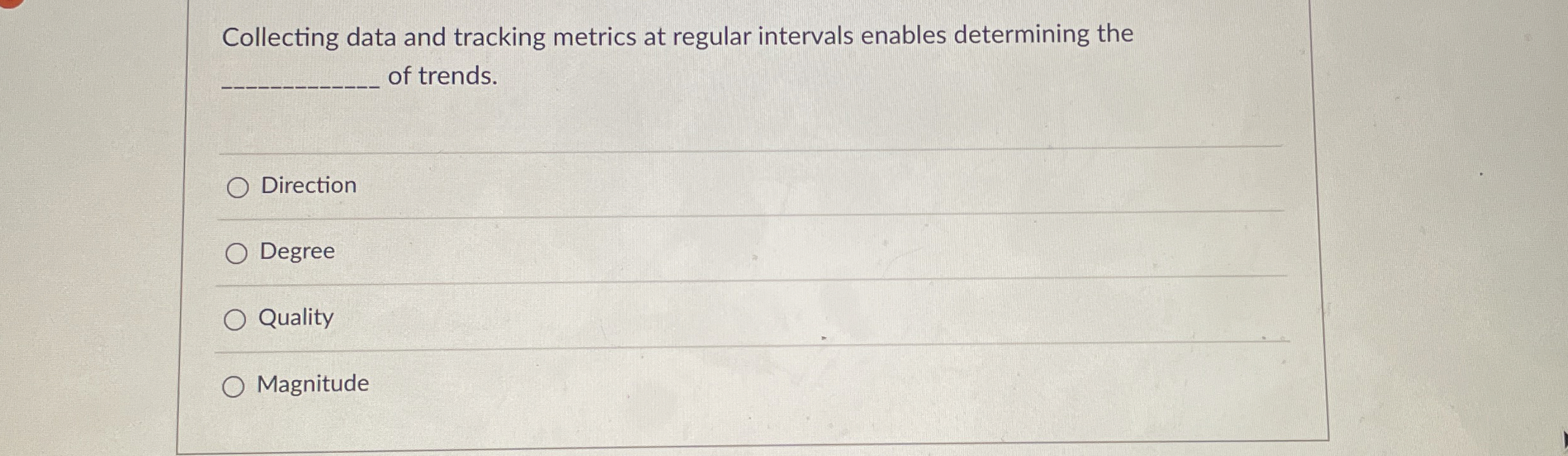 Solved Collecting data and tracking metrics at regular | Chegg.com