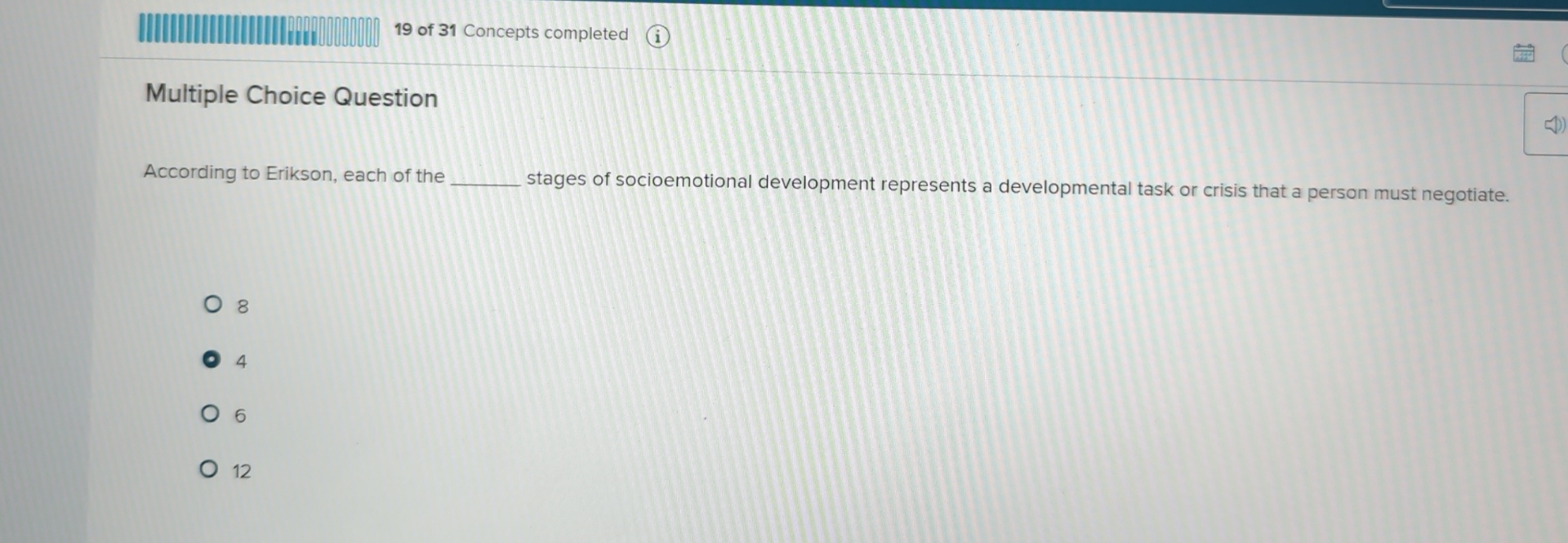 Solved 19 ﻿of 31 ﻿Concepts completedMultiple Choice | Chegg.com