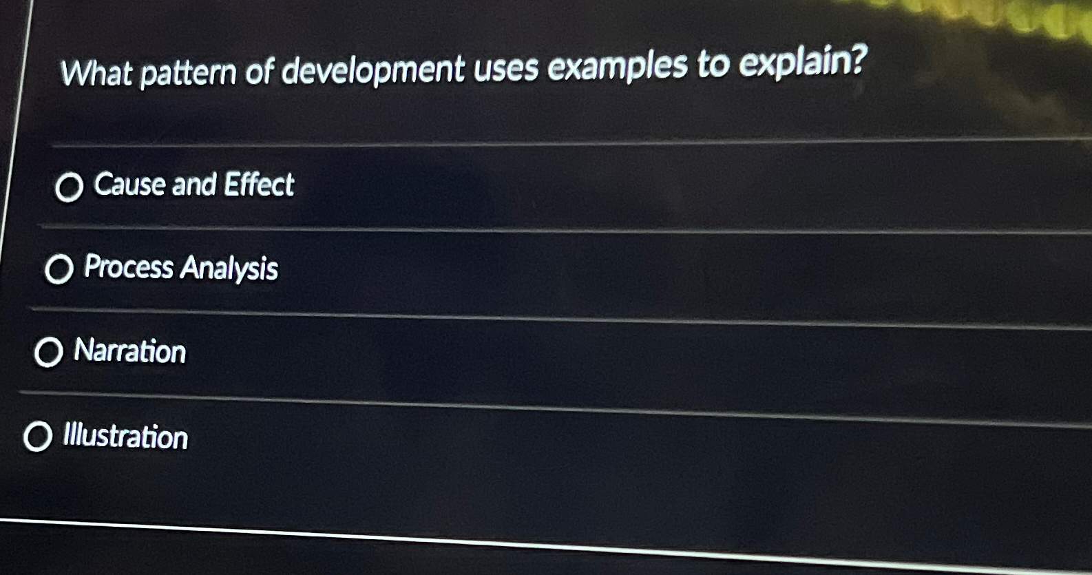 Solved What pattern of development uses examples to | Chegg.com