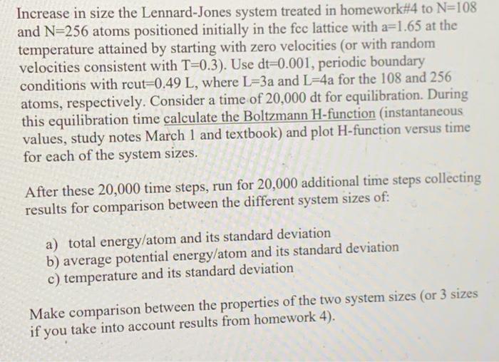 Solved Increase in size the Lennard-Jones system treated in | Chegg.com