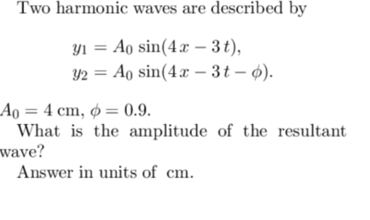 Solved Two harmonic waves are described | Chegg.com
