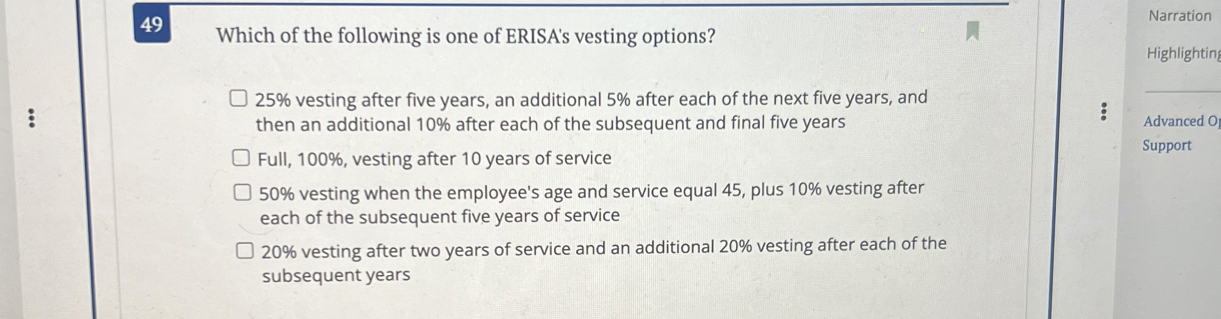 High Quality SOLUTION 49 ﻿Which of the following is one of ERISA's ...