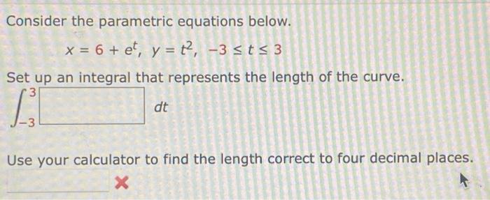 Solved Consider the parametric equations below. | Chegg.com