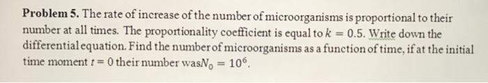 Solved Problem 5. The rate of increase of the number of | Chegg.com