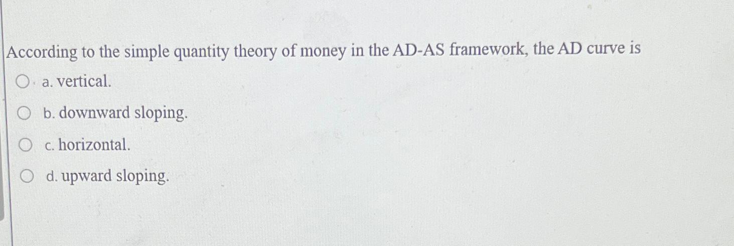Solved According to the simple quantity theory of money in | Chegg.com