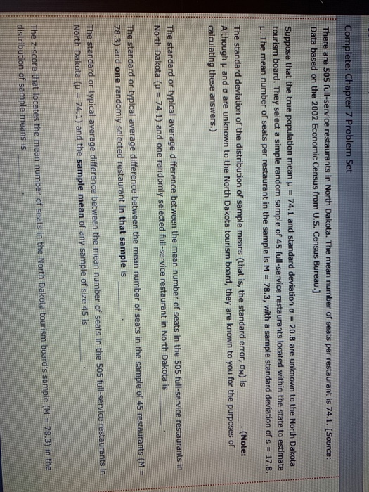 Solved Complete: Chapter 7 Problem Set There are 505 | Chegg.com