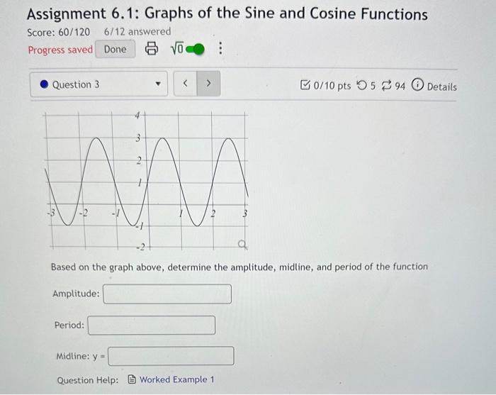 Solved Assignment 6.1: Graphs of the Sine and Cosine | Chegg.com
