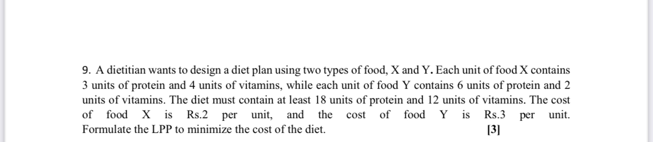 Solved A dietitian wants to design a diet plan using two | Chegg.com