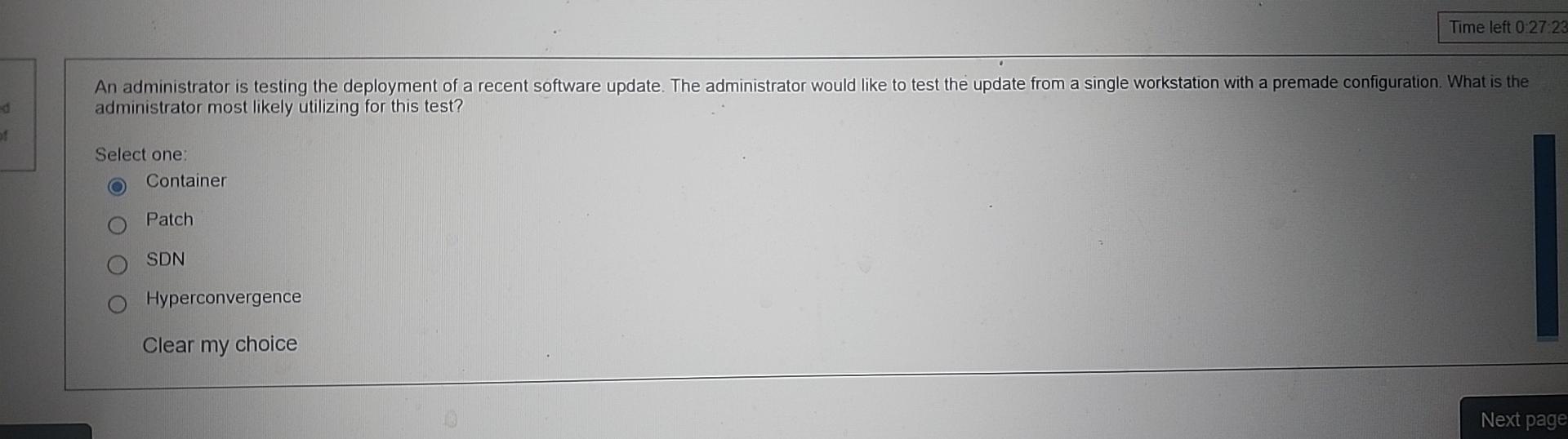 Solved Time left 0.27:23administrator most likely utilizing | Chegg.com