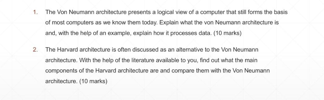 Solved The Von Neumann architecture presents a logical view | Chegg.com