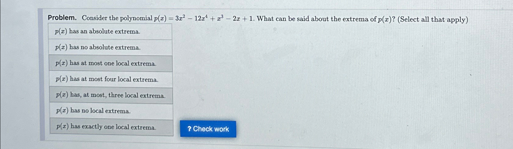 Solved Problem. Consider the polynomial | Chegg.com