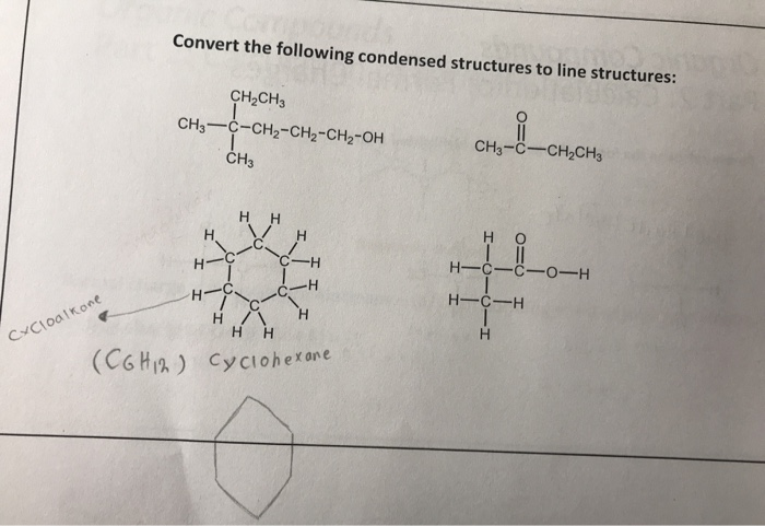 Solved Convert the following condensed structures to line | Chegg.com