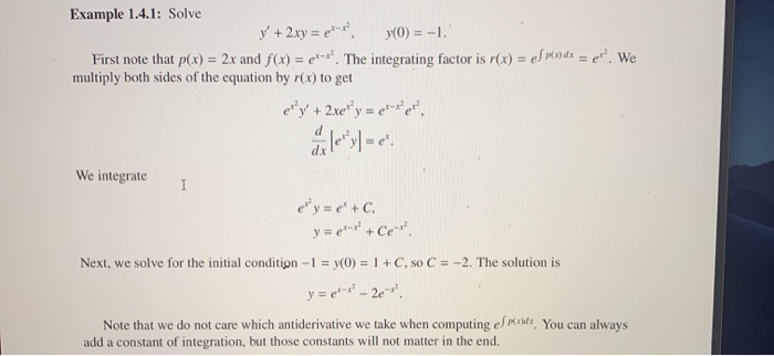 Solved Exercise 1.4.1: Try it! Add a constant of integration | Chegg.com