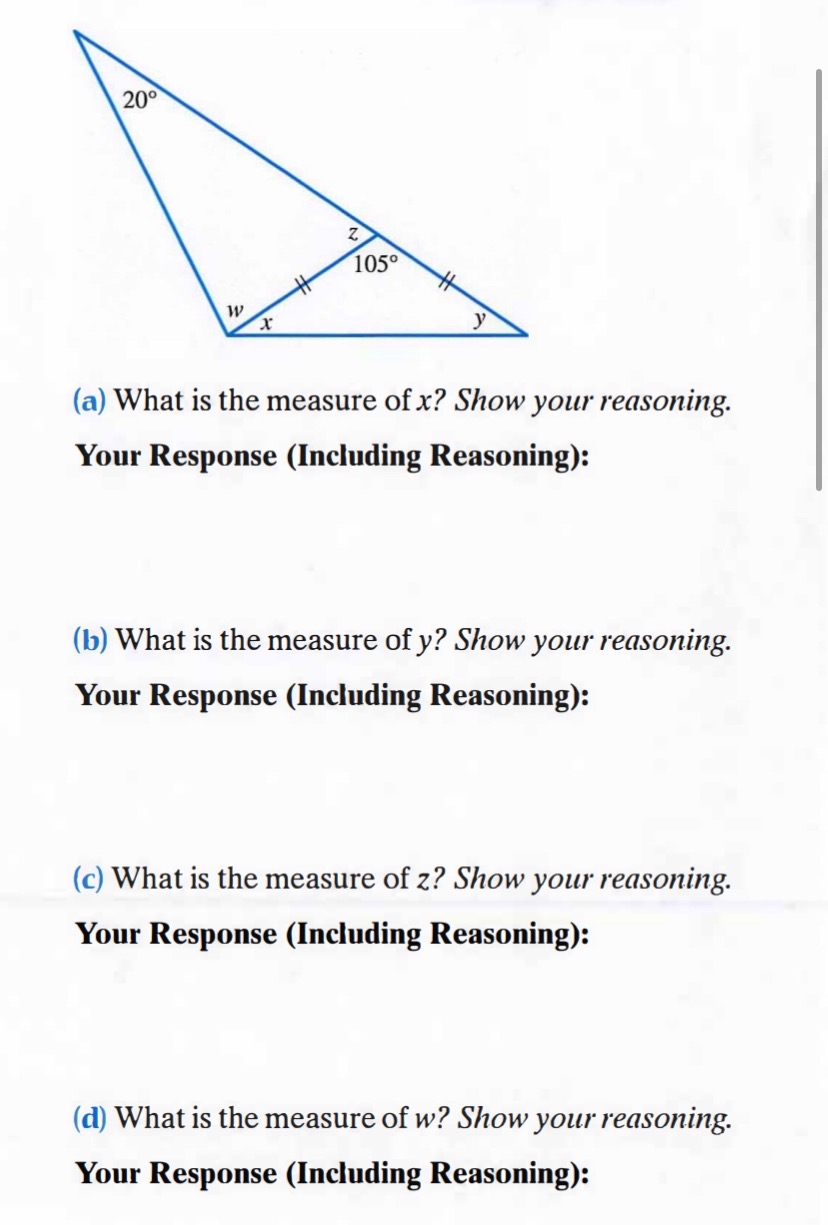 Solved (a) ﻿What is the measure of x ? ﻿Show your reasoning. | Chegg.com