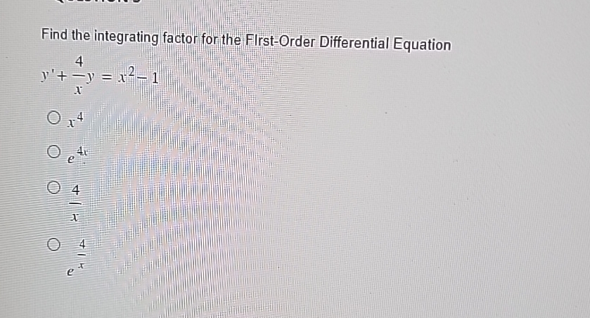 Solved Find the integrating factor for the FIrst-Order | Chegg.com
