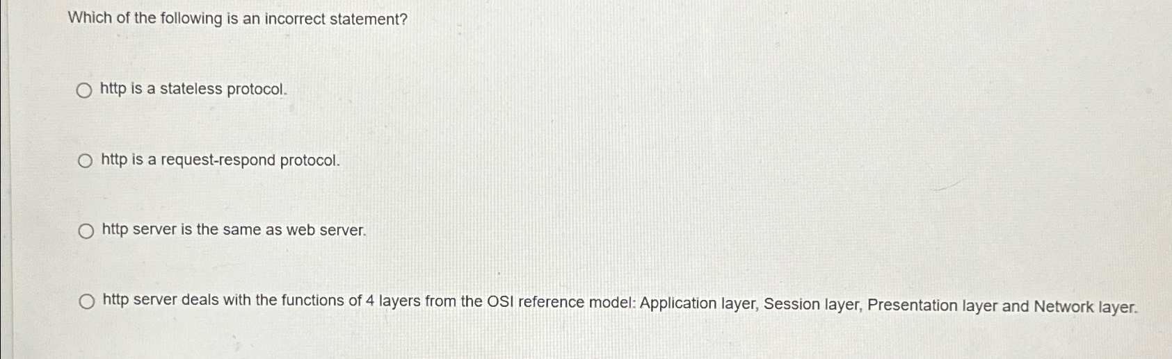 Solved Which of the following is an incorrect statement?http | Chegg.com