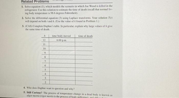 1. Solve equation (1), which models the scenario in | Chegg.com