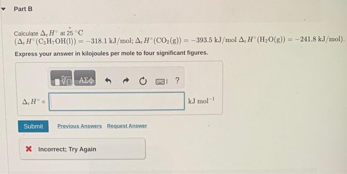 Solved The enthalpy change measured for the vaporization of | Chegg.com