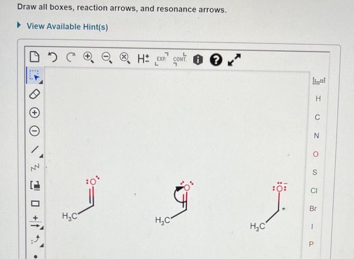 Solved Draw all boxes, reaction arrows, and resonance | Chegg.com