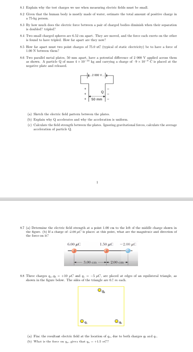 Solved Please do question 8.1 ﻿to 8.8b8.1 ﻿Explain why the | Chegg.com