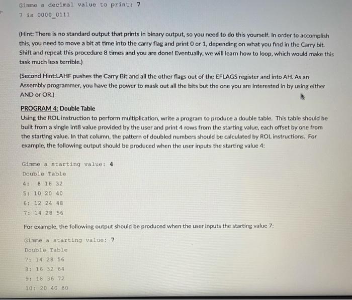 Solved Program 3 Binary Output Write An Hla Assembly 