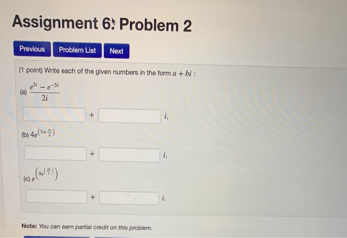 Solved Assignment 6. Problem 2 Previous Problem List Next (1 | Chegg.com Solved Assignment 6. Problem 2 Previous Problem List Next (1 | Chegg.com