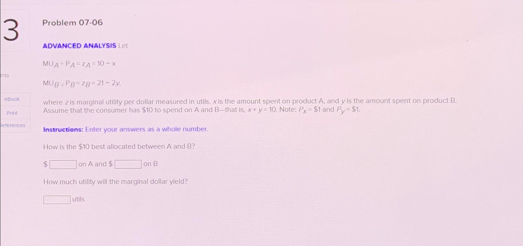 Solved Problem 07-06ADVANCED ANALYSIS Let()A()Bwhere z ﻿is | Chegg.com