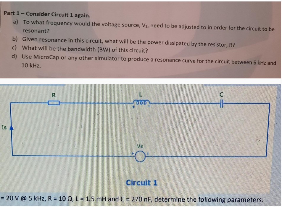 Solved Part 1 - ﻿Consider Circuit 1 ﻿again - ﻿ONLY PART D, | Chegg.com