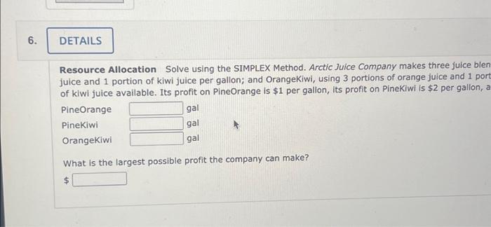 Solved Resource Allocation Solve using the SIMPLEX Method. | Chegg.com