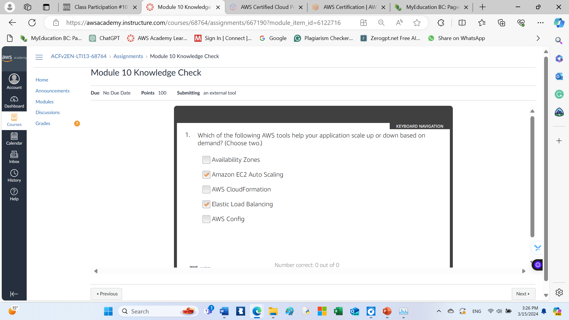 Solved which answer is accurate?Which of the following AWS | Chegg.com