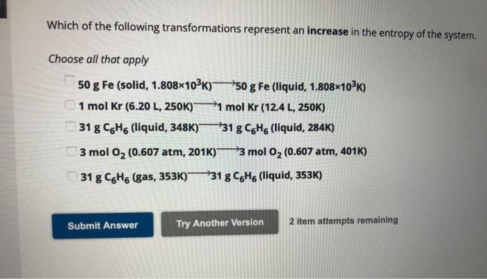 Solved Which of the following transformations represent an | Chegg.com